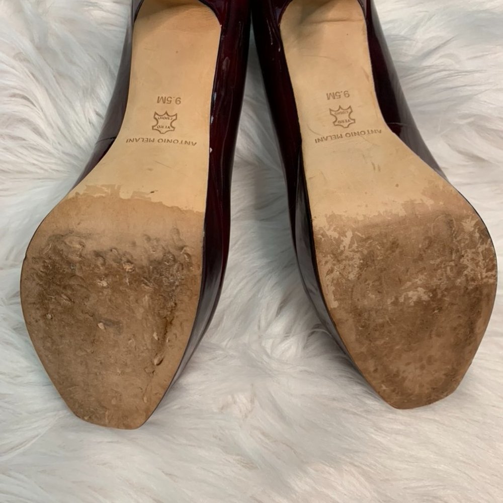 Burgundy Wine Patent Leather Heels - Gem